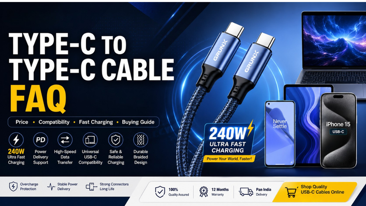 Type-C to Type-C Cable FAQ: Benefits, Price & Buying Guide. – GrunX